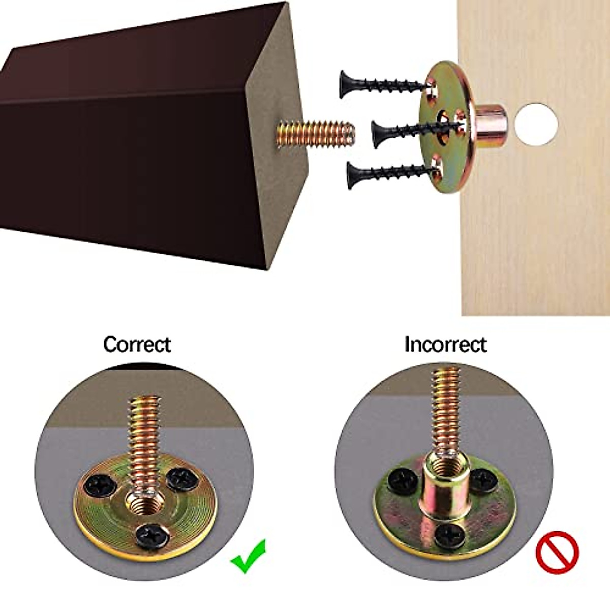 TURSTIN Set of 8 Furniture Legs 3 Inch Square Solid Wood Couch Legs Replacement Sofa Legs Mid Century Furniture Feet for Armchair Bed Dresser Cabinet Include Installation Hardware, Brown