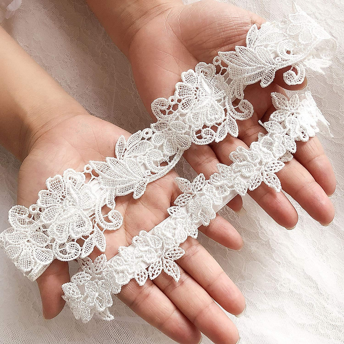 Adove Wedding Garters For Bride Stretch Lace Bridal Garter Sets White Flower Floral Leg Wedding Garter