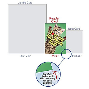 NobleWorks - 1 Funny Animal Birthday Card with Envelope - Cute Card for Birthdays - Cat Love You This Much Dad C6610HBFG