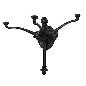 TG,LLC Treasure Gurus Cast Iron Retractable Wall Hook Folding Coat Hanger Jacket Holder Rustic Home Decor