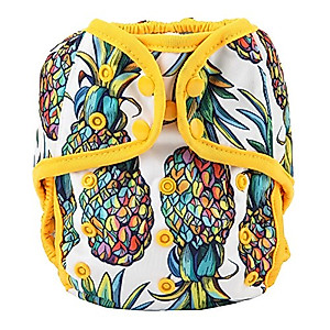 ReUseLife One Size Cloth Diaper Cover Snap with Double Gusset 3 Pack (Rose Pineapple Bloom)