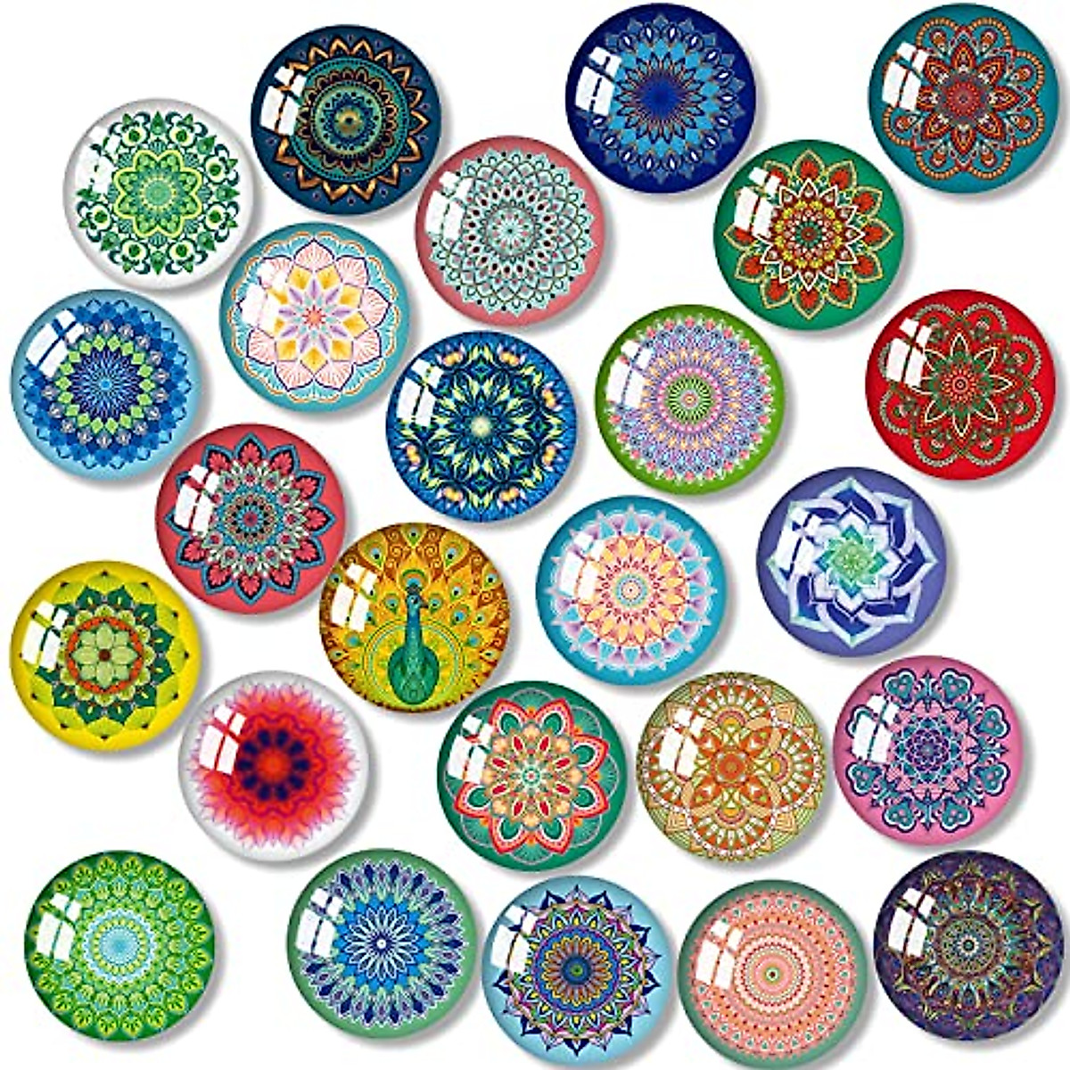 MORCART 30Pcs Fridge Magnets, Mandala Magnets Whiteboard Locker Magnets, Office and Kitchen Refrigerator Magnets, Perfect Home Decorations Gifts Magnet