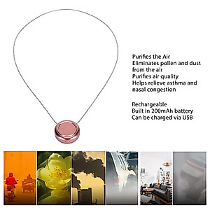 Purifier Necklace, Wearable Air Purifier Necklace Portable Air Purifier Necklace Personal Small Air Purifiers Rechargeable Quiet Mini Negative Ion Purifier for Car Office Travel