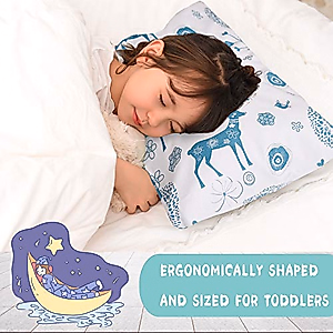 Gina Era Toddler Pillowcase,(2 Pack) 100% Cotton Pillowcase, Size:14 * 19 inch,Fits Kids Pillows Sized 13 x 18 or 12 x 16 - Machine Washable (Style4)