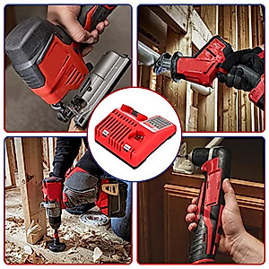 Replacement Charger Compatible with Milwaukee 10.8V-18V Lithium Battery 48-11-1815 48-11-1820 48-11-1840 48-11-1850 48-11-1890 48-11-2401 48-11-2420 48-11-2440 Power Tools Battery Charger