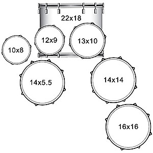 Sawtooth Command Series 7-Piece Drum Set Shell Pack, Red Streak