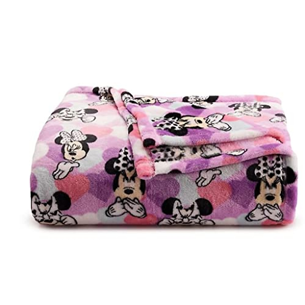 Minnie Mouse Plush Fluffy Fuzzy Cozy Super Soft Throw Blanket Oversized 5' x 6' for Sofa Couch Chair Bed and for Travel in The car (Minnie Hearts), Navy Floral (throw8626)