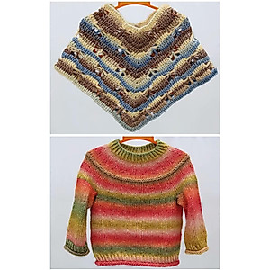 100g/Ball Gradient Rainbow Cake Yarn Hand-Woven Cotton Yarn Fancy Block Dyeing Wool Yarns for Knitting Crochet Sweater