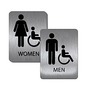 ALPHA DOG Bathroom Sign Bundle - Mens Womens Restroom Signs - Business Bathroom Signs - Men Women Restroom Sign - Durable Bathroom Door Sign for Any Space - Perfect Bathroom Door Signs for Your Office
