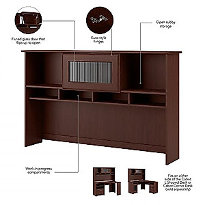 Bush Furniture Cabot 60W Hutch, Harvest Cherry