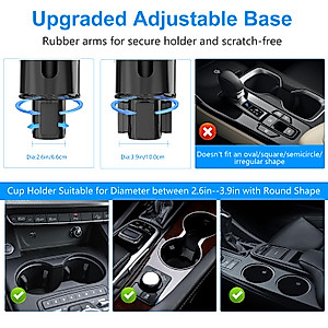 Car Cup Holder Tray with Phone Mount, 4 in 1 Detachable Car Cup Holder Food Tray Expander with Solid Base, Two Cup Holders, Food Tray and Phone Mount, Road Trip Essentials for iPhone 15 and Smartphone