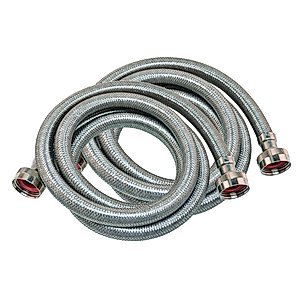 Eastman 41063 Braided Stainless Steel Washing Machine Hose, 5 Ft Length, 3/4-Inch X 3/4-Inch, 1-Pair
