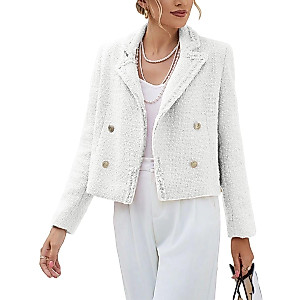 White Blazer Jackets for Women Old Money Aesthetic Sweater Clothes Off White Nude Blazers Jacket Chanel Zara Urban Revivo Clothing Cardigan Cute Ladies Outfits White 0M