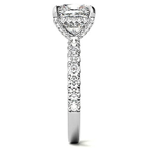 10K Solid White Gold Handmade Engagement Ring, 2 CT Cushion Cut Moissanite Diamond Solitaire Bridal/Wedding Rings for Women/Her, Minimalist Ring Anniversary Ring For Gifts (7)