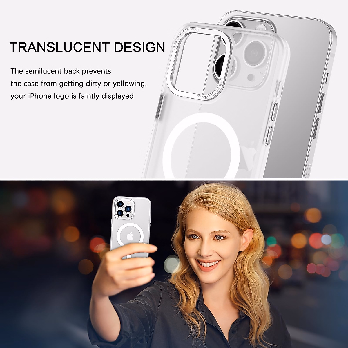 BENTOBEN for iPhone 13 Pro Max Case,[Compatible with MagSafe] iPhone 13 Pro Max Magnetic Phone Case Translucent Matte Shockproof Women Men Girl Protective Cover Case for iPhone 13 Pro Max 6.7",White
