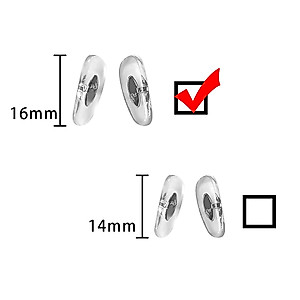 HiCycle2 16mm Clip-on Replacement 2PCS Nose Pads for RayBAN Aviator RB3025 3447 Sunglasses Repair Kits，Clear