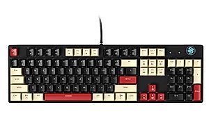 MageGee Mechanical Gaming Keyboard MK-Armor LED Blue Backlit and Wired USB 104 Keys Keyboard with Blue Switches, for Windows PC Laptop Game(White&Black)