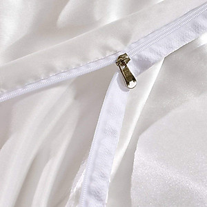 Kanak Bedding - 7 Piece Soft Silk Satin Soft Quilt,19 Inch Deep Pocket Sheet Set with Duvet Set Size Queen Colour Olive