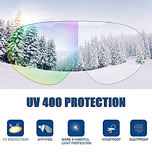 Dapaser 4 Pack Ski Goggles, Snowboard Goggles for Adults Men Women Youth Kids Boys Girls, Soft Motorcycle Atv Winter Sport Goggles with Anti Fog Glare UV 400 Protection, Wind Resistance Snow Goggles…