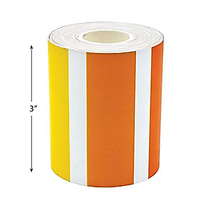 Teacher Created Resources Colorful Stripes Straight Rolled Border Trim, 50 Feet