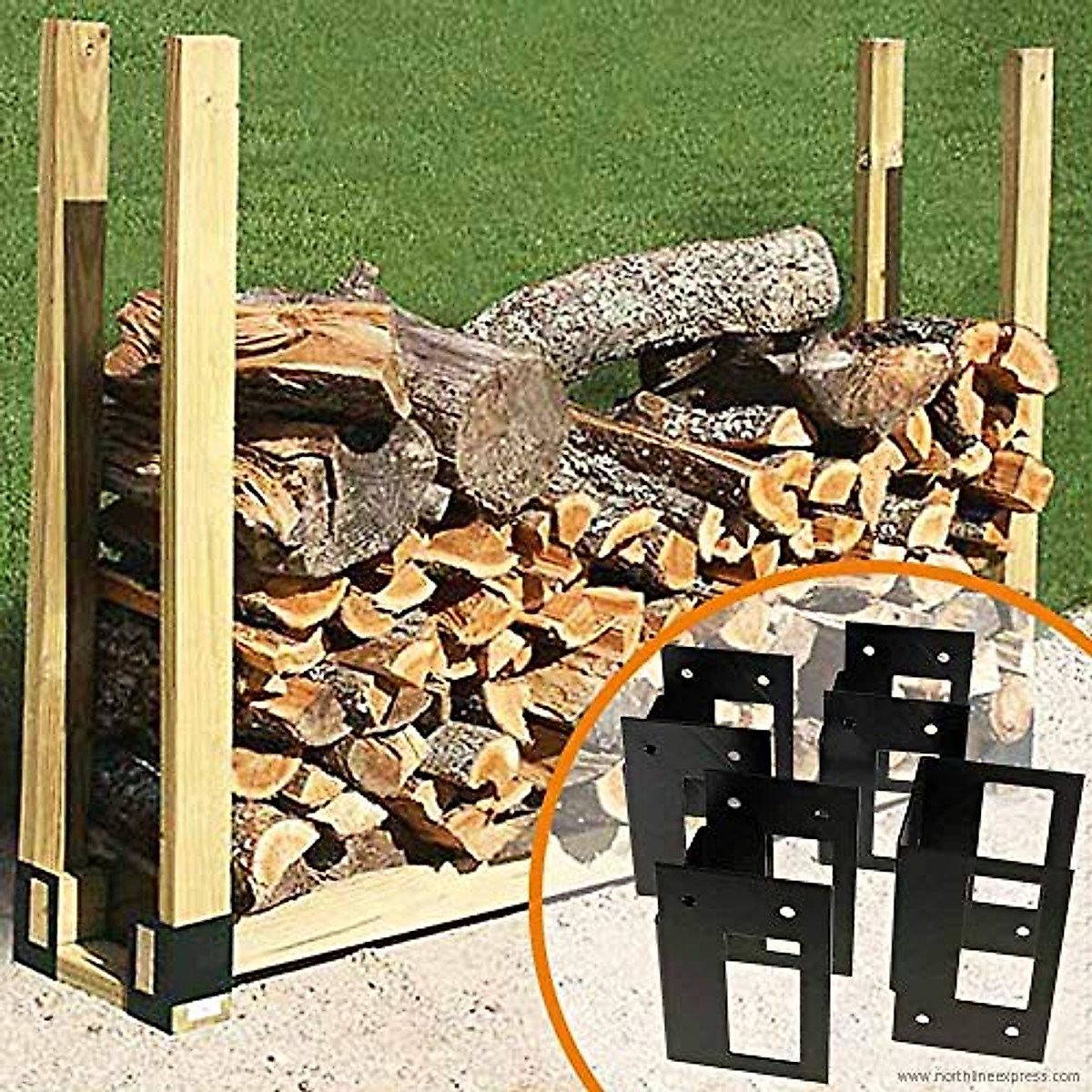 Rutland Stack N Store Corner Brackets for Building Storage Racks, Set of 4