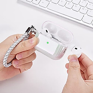 AIRSPO AirPods Pro 2nd Generation Case Cover Clear Lasher Hard PC Protective Case Colorful AirPod Pro 2 Cover Skin Compatible with Apple AirPods Pro 2 with Keychain (Glittery White)