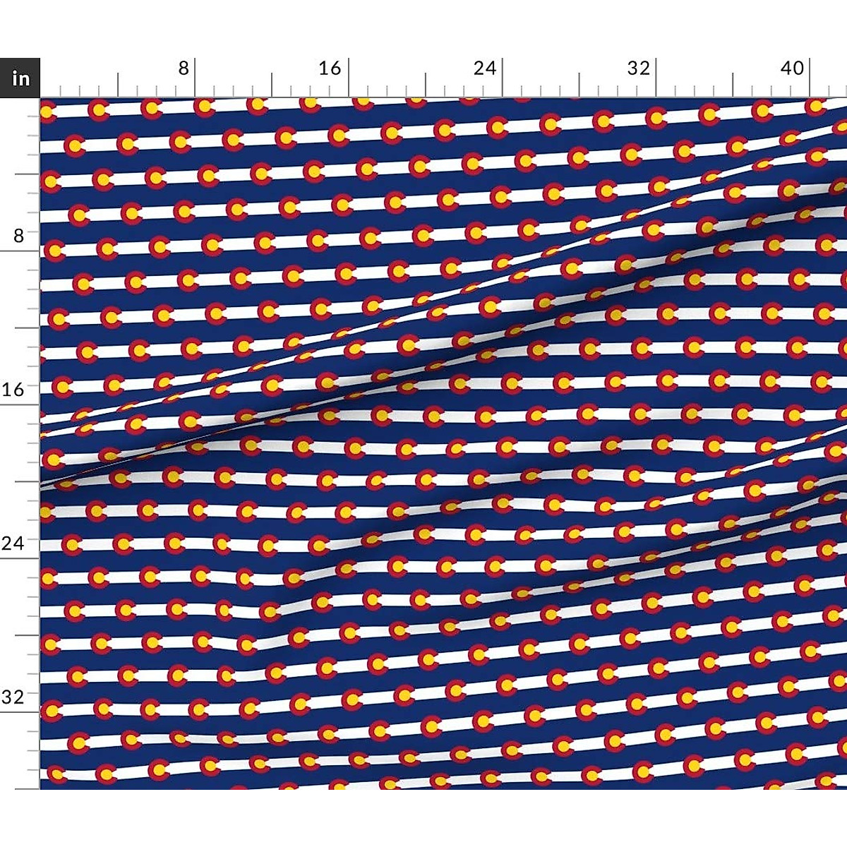 Spoonflower Fabric - Colorado Flag Flags USA United States America Printed on Petal Signature Cotton Fabric by The Yard - Sewing Quilting Apparel Crafts Decor