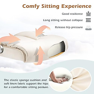 YAMASORO Ergonomic Executive Office Chair with Lumbar Support,Velvet Fabric Home Office Desk Chairs with Wheels, High Back Computer Chairs,Beige