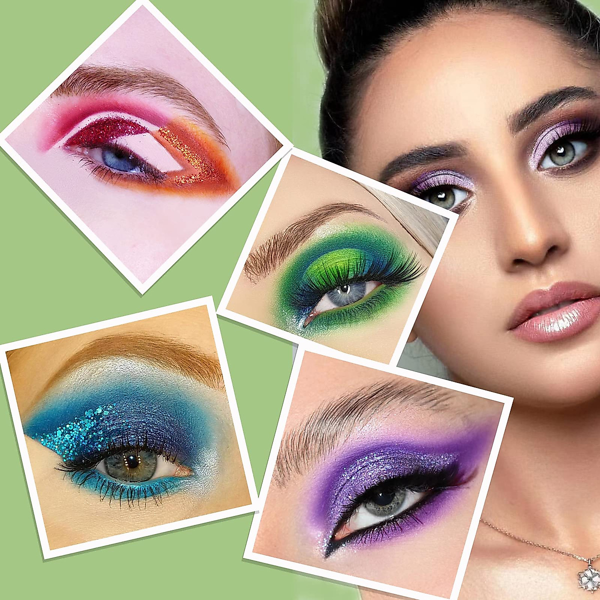 MYUANGO Color Board Eyeshadow Palette - Highly Pigmented 60 Shades Matte Shimmer Glitter Vegan Makeup Palette for Beginners - Waterproof, Blendable, Long-Lasting - Cruelty-Free