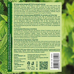 Nettle Shampoo - Helps Regulate Sebum Production, Reduce Dandruff & Ease Scalp Irritation - For Strong, Healthy Hair- 200ml