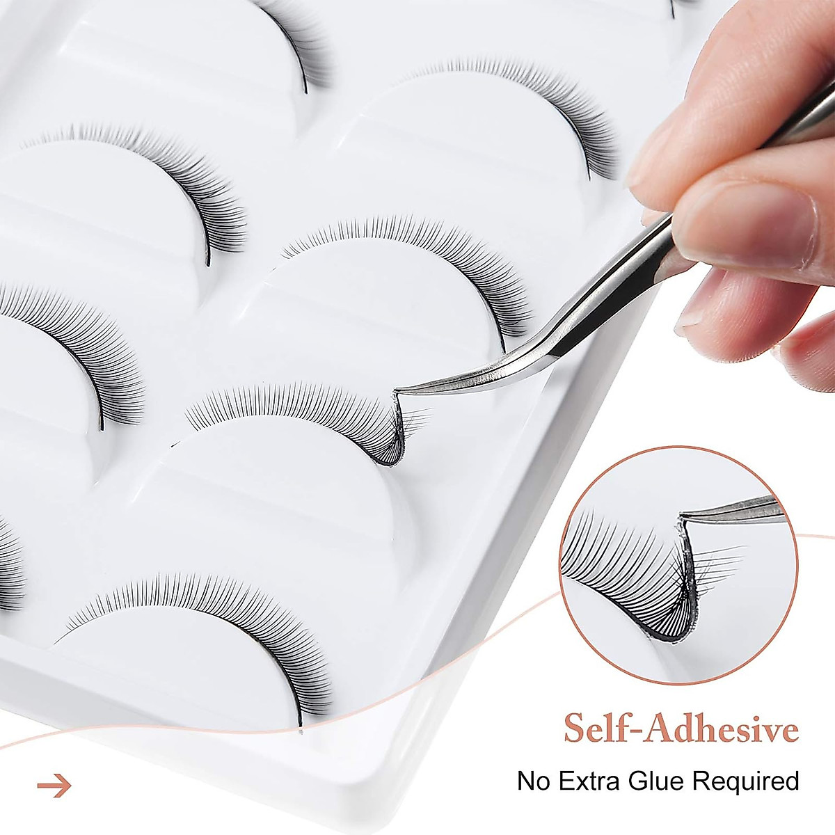 50 Pairs Practice Eyelashes Training Lashes Self-adhesive Practice Lashes Eyelash Strips for Training Eyelash Extension Makeup Beginners Beauty Salon