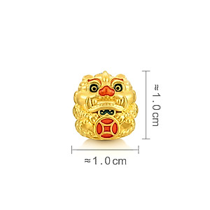 CHOW SANG SANG 999 24K Solid Gold Cultural Pixiu Mini Charm Bracelet for Women 92624C (Gold, 17 CM) (Gold, 17 CM)