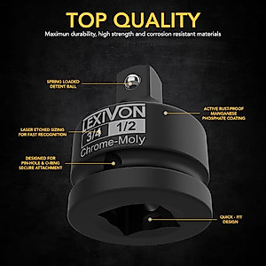 LEXIVON 3/4-Inch Impact Socket Adapter, 3/4" Female x 1/2" Male Reducer | Chrome-Molybdenum alloy steel = Fully Impact Rated (LX-402)