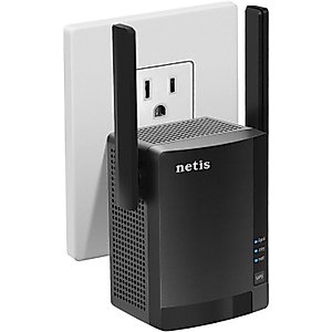 Netis E3 AC1200 Wireless Dual Band Range WiFi Extender with WPS One Button Setup, 2 High Gain Antennas and Wired Expansion Port