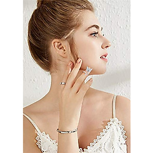 TOPGRILLZ 14K Gold Plated Iced out Butterfly Adjustable Finger Tip Ring for Women Novelty Fashion Jewelry (Rose Gold)