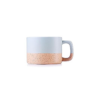 RB&RAMiCS 6 Pack Ceramic Coffee Mug Sets with small spoon, 10 Ounce Coffee Mugs, Restaurant Coffee Cups for Coffee, Tea, Cappuccino, Cocoa, Cereal (6)