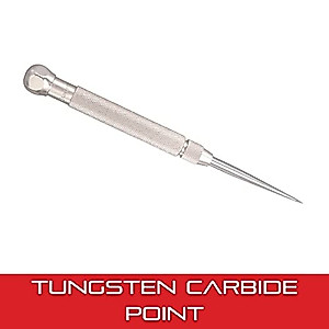 Starrett Carbide Pocket Scriber with Hexagon Shape Head - 2-7/8" (72mm) Point Length, 3/8" (9.5mm) Handle Diameter, Knurled and Nickel-Plated Handle - 70BX
