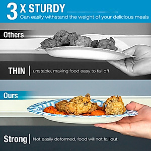 Ginkgo 100 Count Paper Plates 10 inch Bulk Thickened Heavy Duty Disposable Plates for Party, Wedding, Dinner, Kitchen, Picnic and Everyday Use