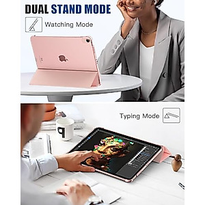 MoKo for iPad Air 6th Generation 11 Inch Case M2 2024/ iPad Air 5th Gen Case 2022/iPad Air 4th Gen Case 2020,iPad Air 11" Case with Translucent Hard Back Cover,iPad Air 6/5/4 Case, Rose Pink