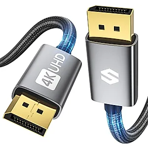 Silkland [VESA Certified DisplayPort Cable, DP Cable 6.6ft [4K@60Hz, 2K@165Hz 144Hz], 1080P 240Hz Braided Video Display Port Cord High Speed 1440P, Compatible FreeSync G-Sync Gaming Monitor