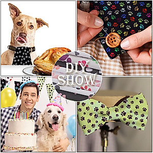 10 Pieces Paws Fabric Cute Paw Prints Squares Paw Print Fabric Fat Quarters Sewing Fabric Animal Footprint Puppy Cat Bone Printed Fabric for DIY Crafts Supplies (20 x 20 Inch)