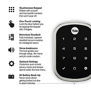 Yale Assure Lock SL - Key-Free Touchscreen Door Lock in Satin Nickel
