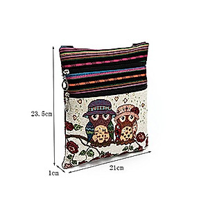 FORUU Bags, 2020 Best Gift For Mother Lover Girlfriend Wife Trendy Stylish Unisex Embroidered Owl Tote Bags Women Shoulder Bag Handbags Postman Package