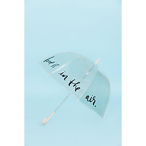 Kate Spade New York Clear Umbrella for Rain, Large Bubble Umbrella for Weddings, Love Is In The Air