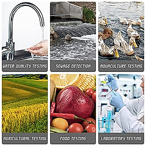 MEKBOK Hydroponics pH Meter Digital PH Test Pen 0.01 high-Precision Thermometer, Measuring Instrument and Thermometer, Suitable for hydroponics, Home Drinking and Aquarium