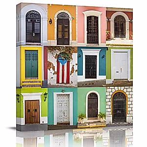 Canvas Wall Art - Old San Juan Puerto Rico - Modern Wall Decor Gallery Canvas Wraps Giclee Print Stretched and Framed Ready to Hang - 16" x 16"