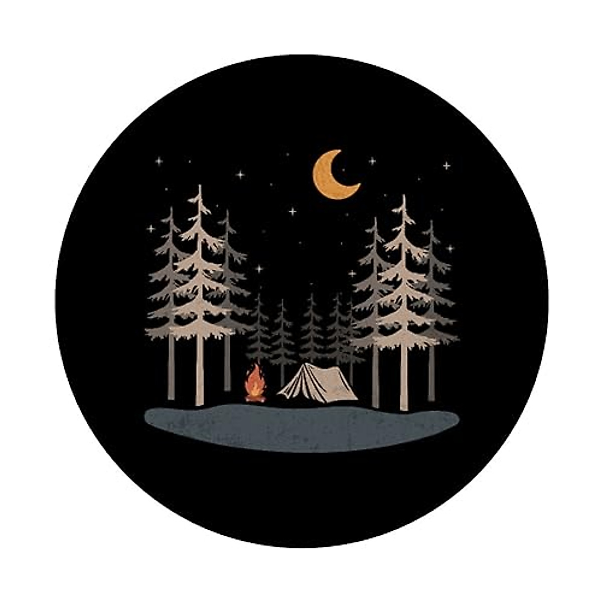 Camping hiking Mountain Scene under stars shirt PopSockets PopGrip: Swappable Grip for Phones & Tablets PopSockets Standard PopGrip