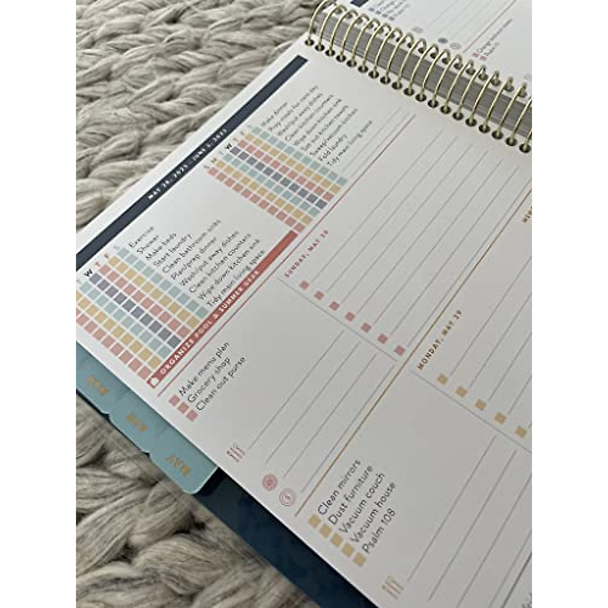 PPP 2023 Home Planner (Blue Leaf) | Work from Home Planner w/Stickers | Daily Checklist | Monthly Budget Worksheet | Monthly Calendar Layout | Vacation Checklist | Coil Binding | Poly Laminated Cover