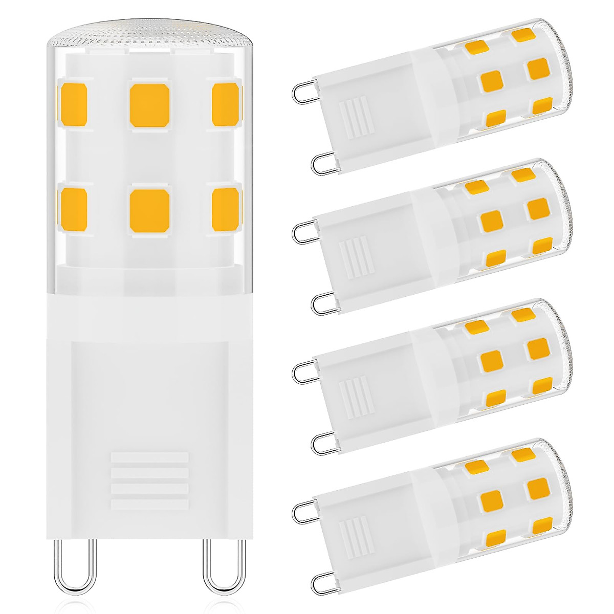 SNBIHIBE G9 LED Bulbs 2W,2Watt Light Bulb 25W Halogen Equivalent 250LM,120V Mini T4 G9 Base 3000K Warm White,No Flicker, for Bathroom, Vanity, Ceiling Lamp, Home Lighting,5 pcs