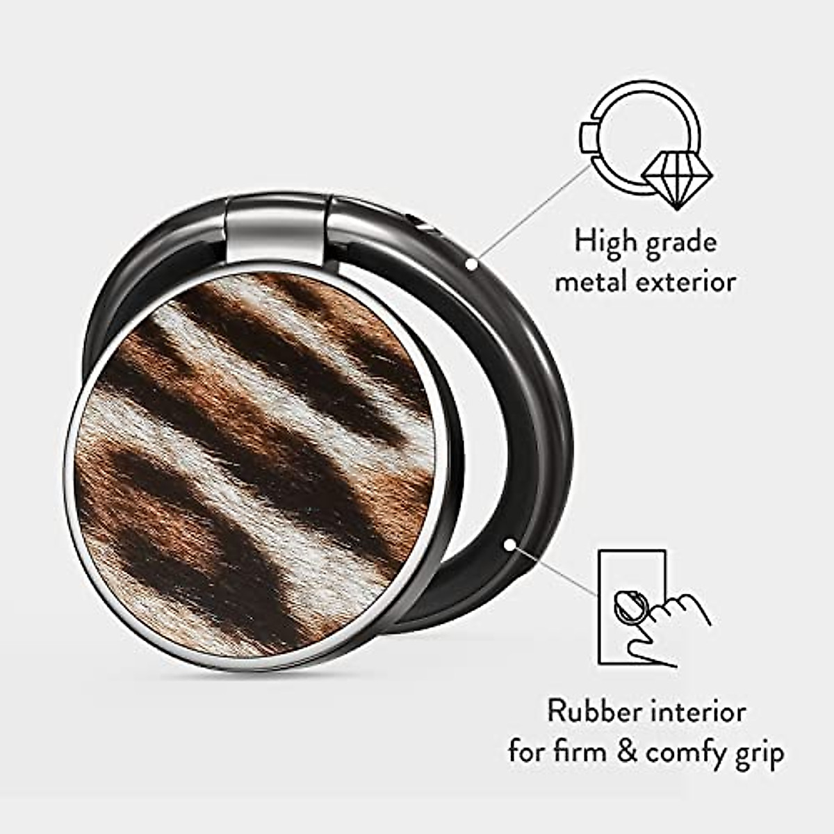 BURGA Stylish Metal Cell Phone Ring Stand Holder, Finger Grip Kickstand 360 Degree Rotation, Wildcat Savage Wild Tiger Cheetha, Universal Compatible with iPhone iPad Samsung Galaxy Huawei Google Pixel